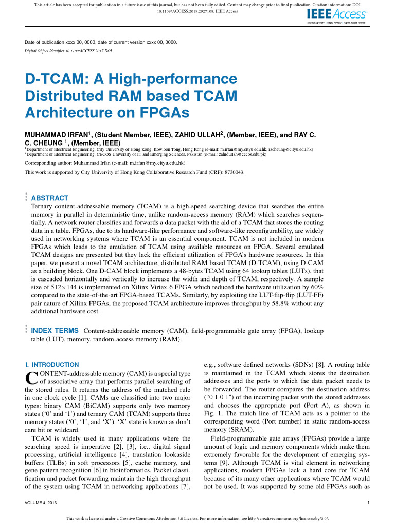 1.2A_High-performance_Distributed_RAM_based_TCAM_Arch | PDF | Field Programmable Gate Array ...