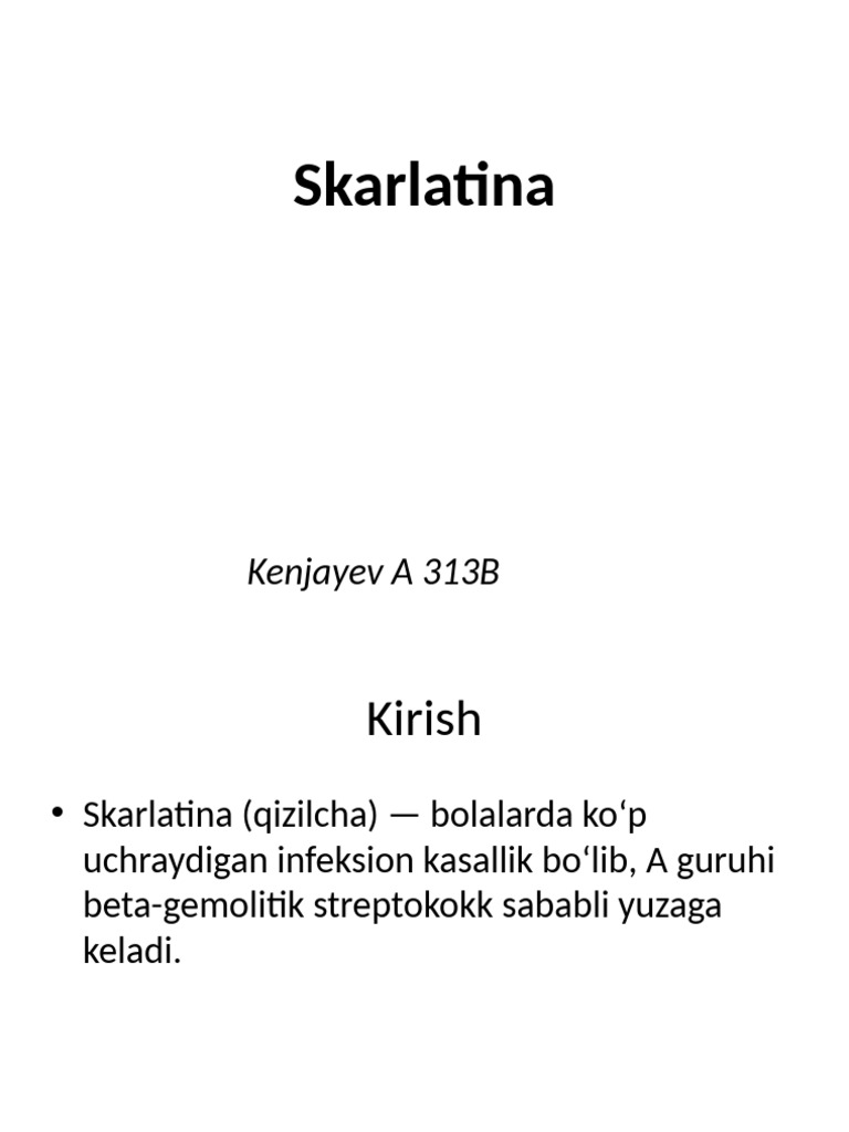Kenjayev A. Skarlatina | PDF