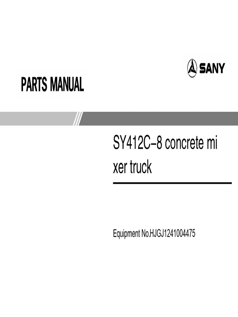 SY412C-8 Mixer Parts | PDF | Truck | Chassis