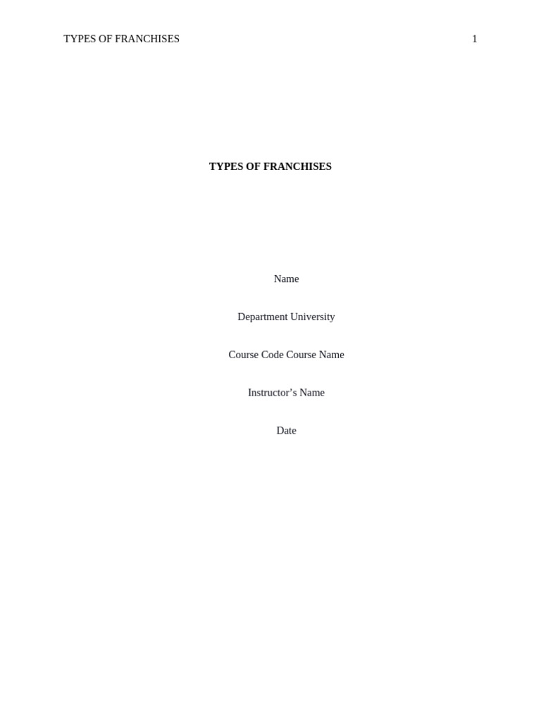 Non-Food Franchise Types Explained | PDF | Franchising | Business