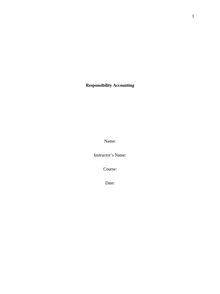 Responsibility Accounting.... | PDF | Budget | Business Economics