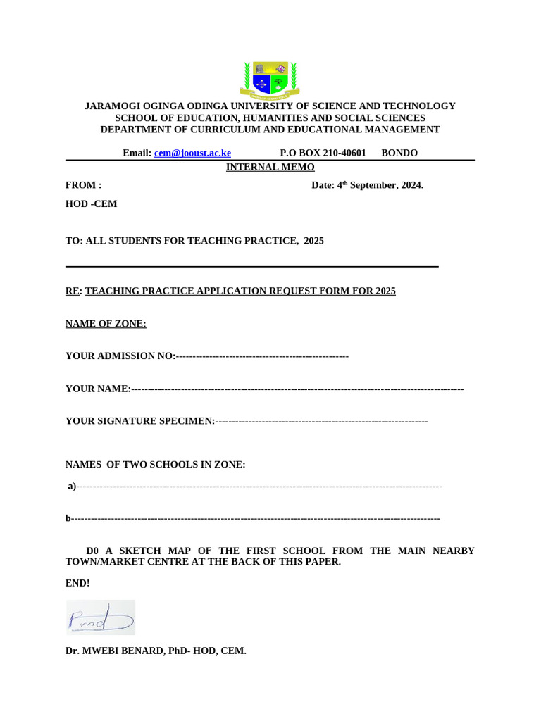 Teaching Practice Application 2025 | PDF