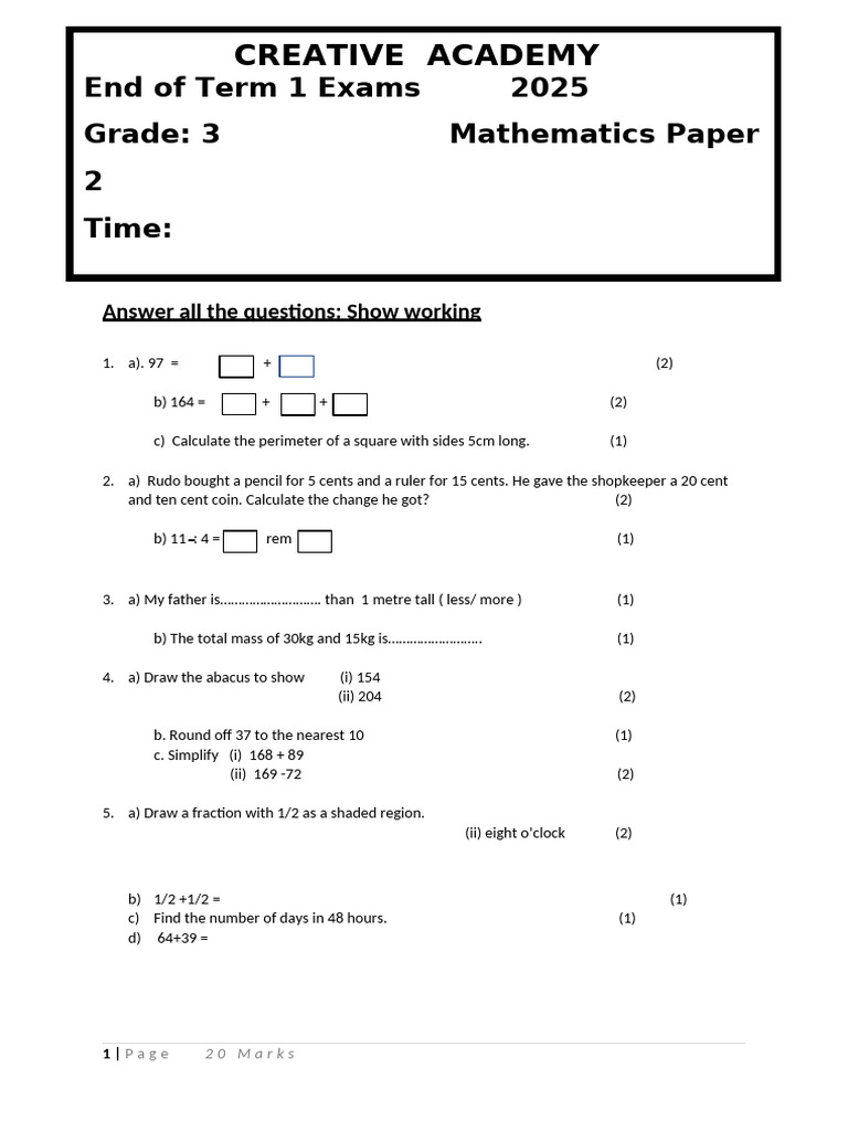 Grade Maths p2 .Done | PDF