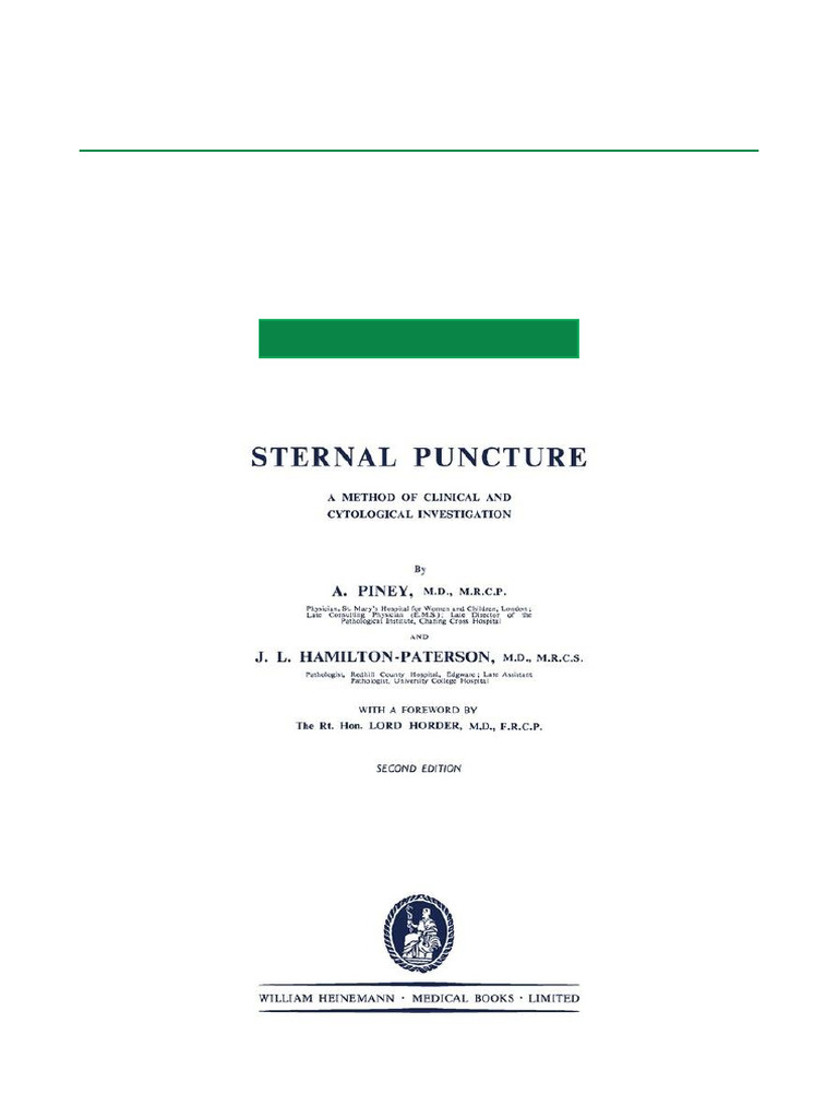 Top Choice Sternal Puncture A Method of Clinical and Cytological ...