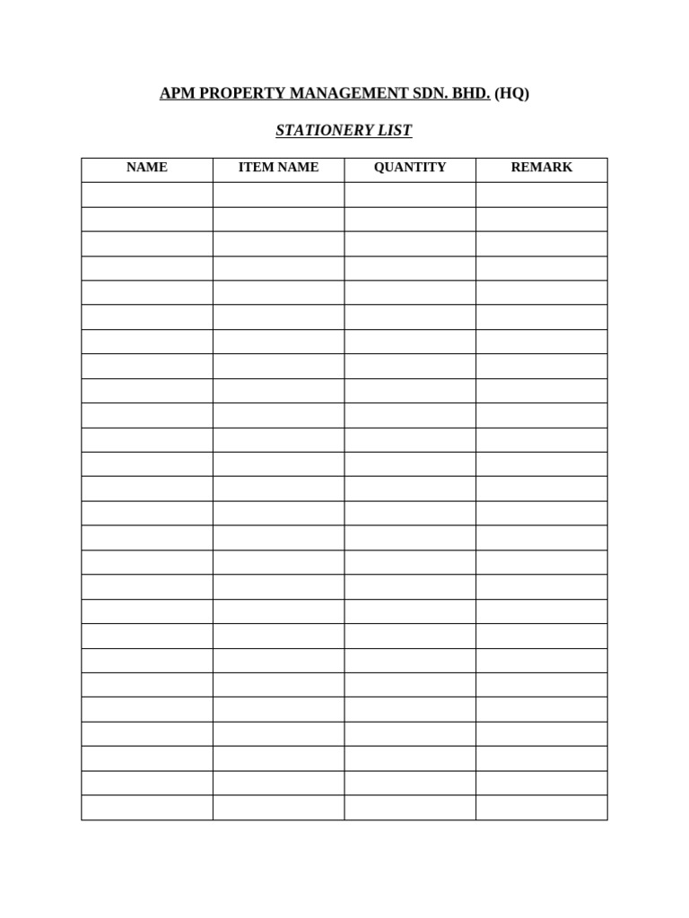 Stationery Office List | PDF