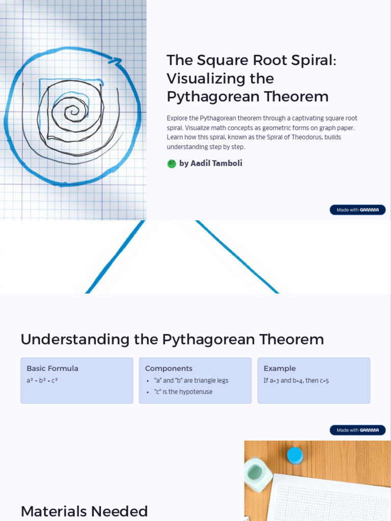 The Square Root Spiral Visualizing the Pythagorean Theorem | PDF
