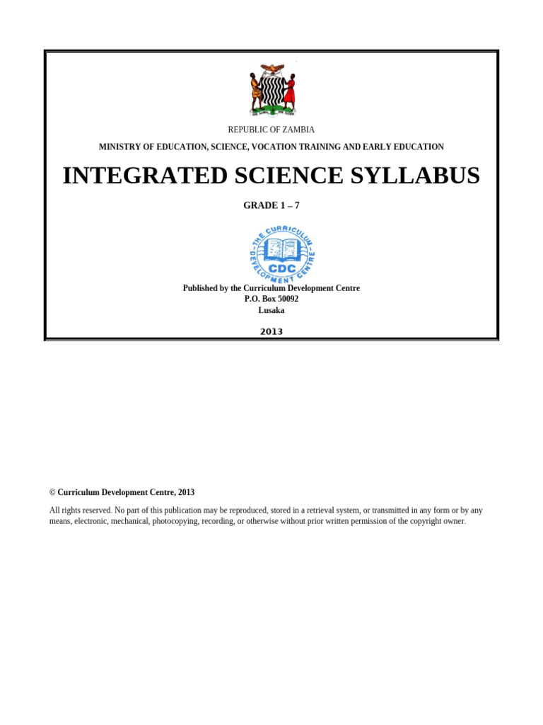 Integrated Science Syllabus G1-7 | PDF | Plants | Flowers