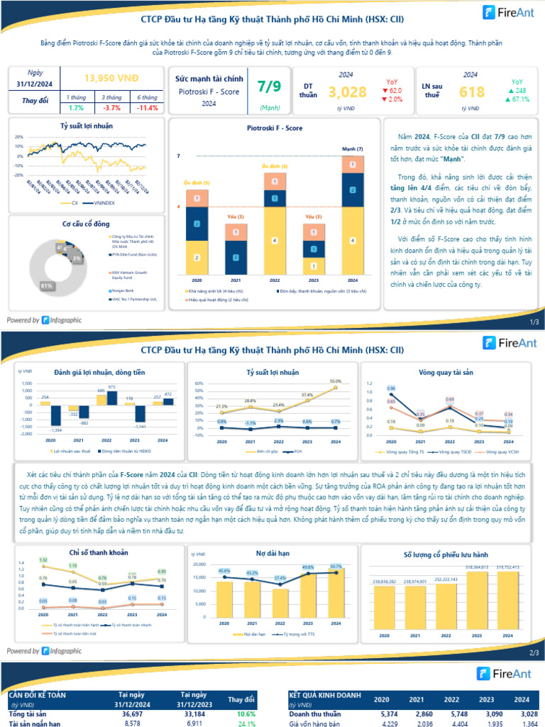 CTCP Đầu tư Hạ tầng Kỹ thuật Thành phố Hồ Chí Minh (HSX: CII) | PDF
