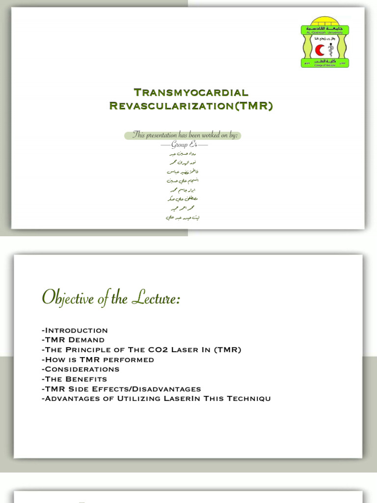 Transmyocardial Revascularization Overview | PDF | Heart | Coronary ...