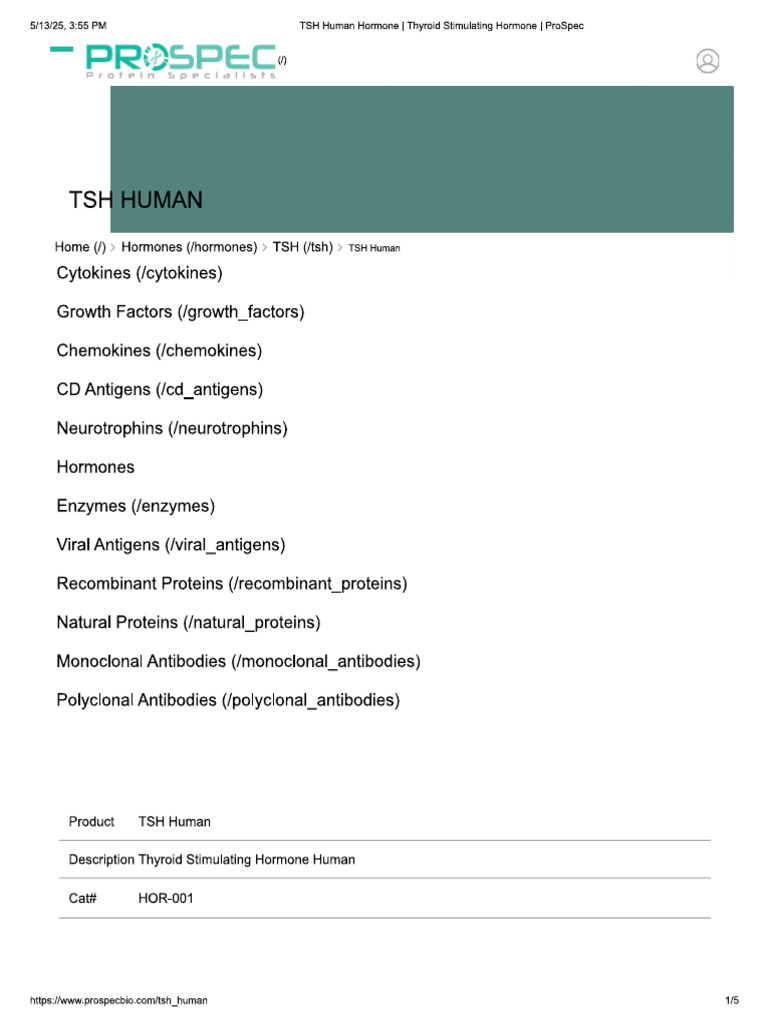 Prospec TSH | PDF
