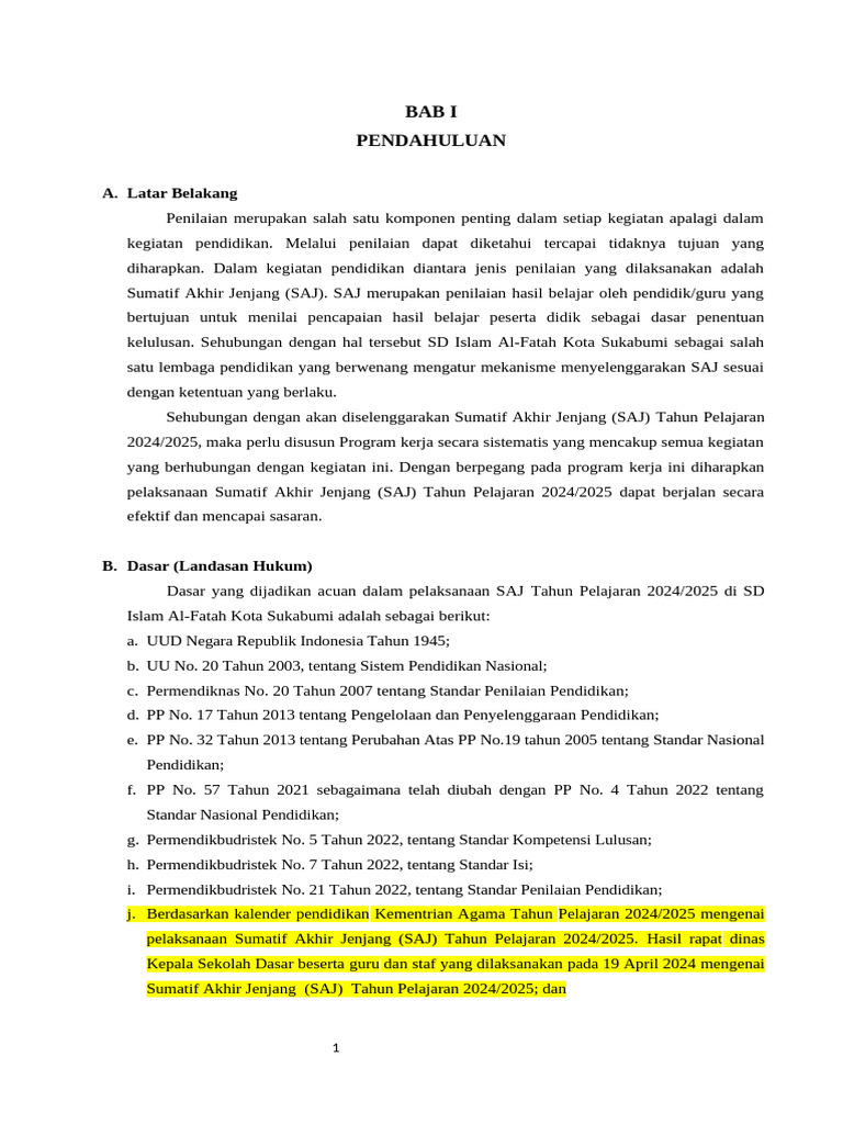 1 0 Program Kerja PSAJ 2025 (Belum Selesai) | PDF