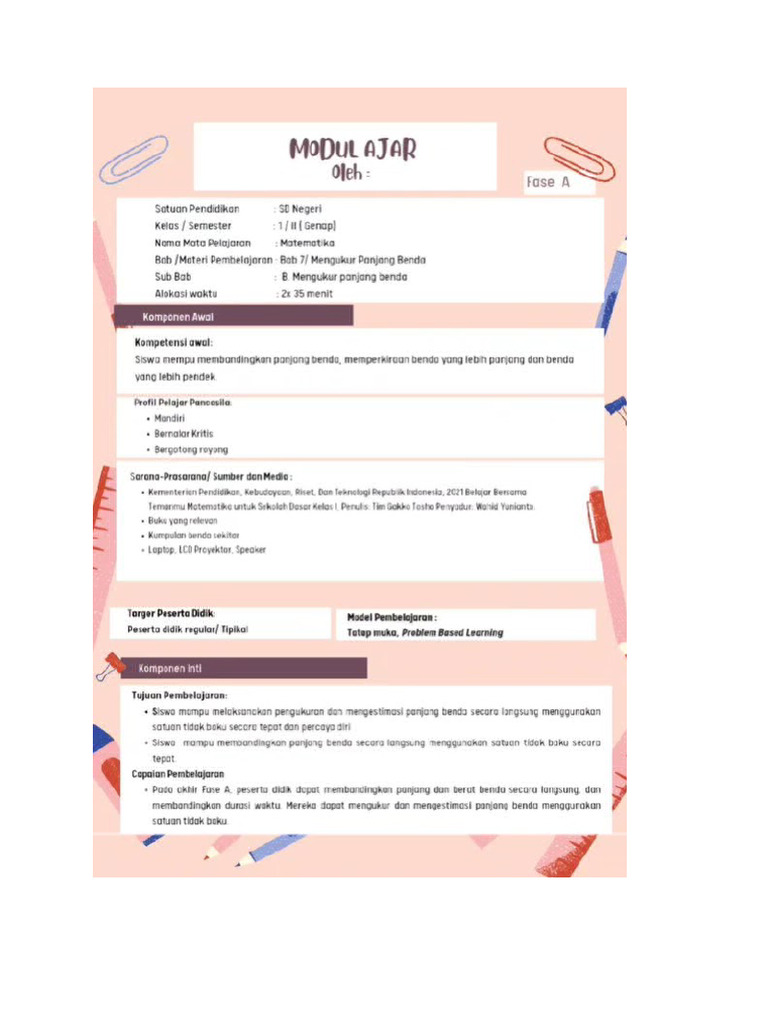 Modul Ajar Bab 7 MTK | PDF