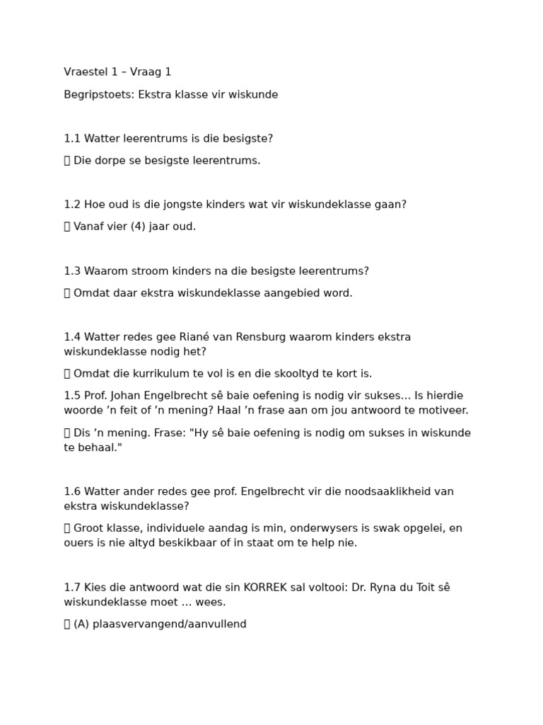 V1 - Vraag 1 | PDF
