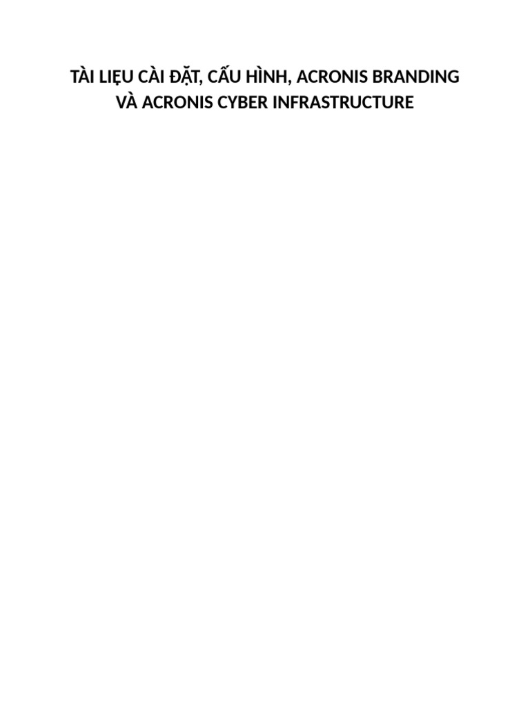 Cài đặt cấu hình Acronis | PDF