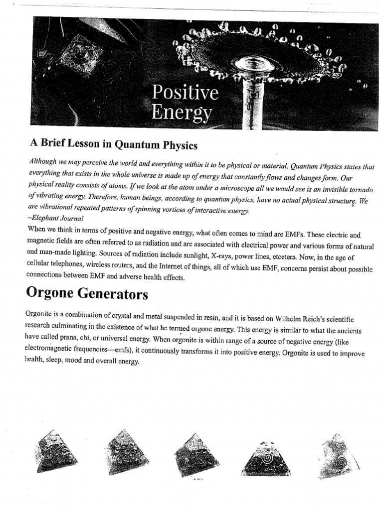 Orgone Generators Information Brochure | PDF