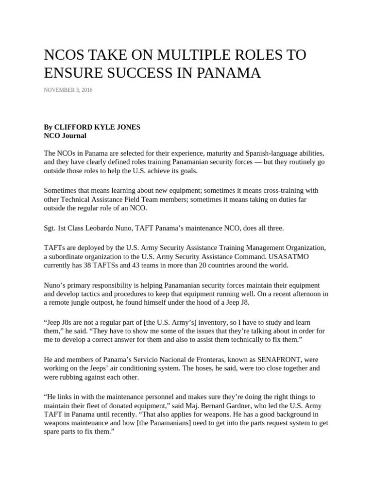 NCOs Enhance Security Training in Panama | PDF | Non Commissioned ...
