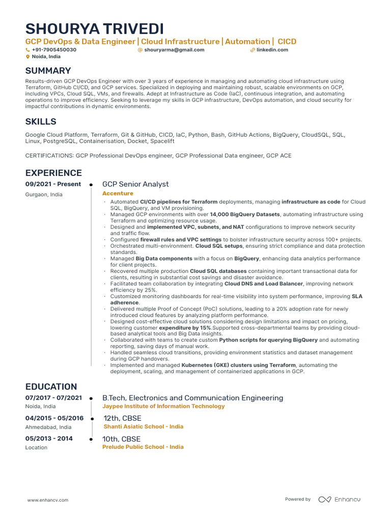 ShouryaTrivediResume - 1735589313249 - Shourya Trivedi | PDF | Cloud Computing | Sql