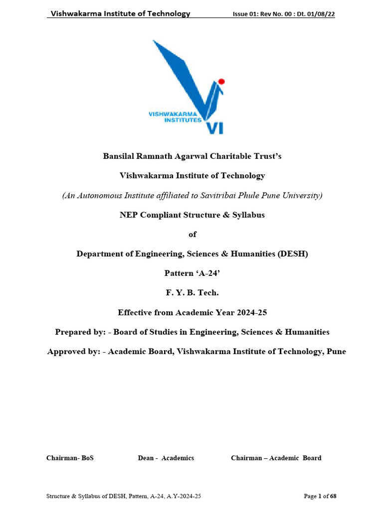 Structure and Syllabus - AY 24-25 | PDF | Linear Map | Eigenvalues And Eigenvectors