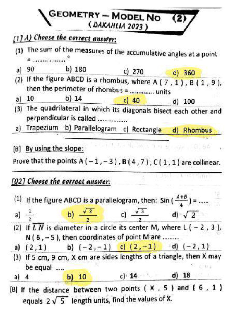 Model 2 Geometry | PDF