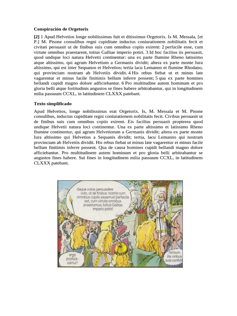 Conspiración de Orgetorix entre Helvetios | PDF