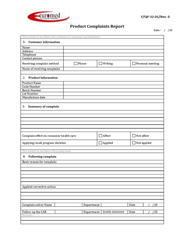 1 Complain Report | PDF