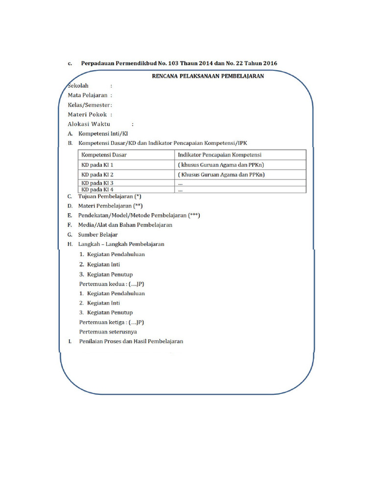 Model RPP K13 REVISI 2017 | PDF