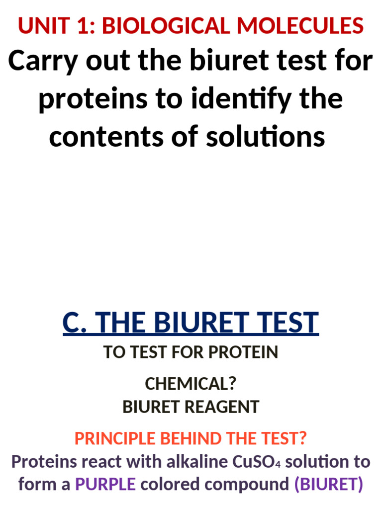Part 7 Biochemical Tests Proteins | PDF