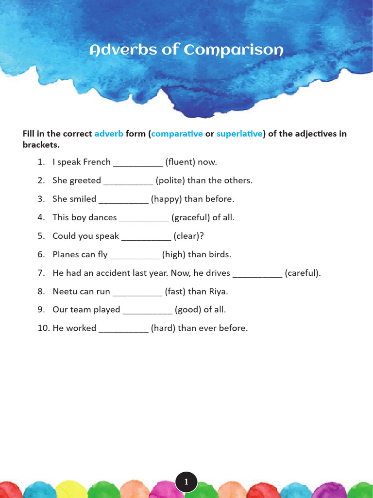 Adverbs of Comparison - G1 | PDF