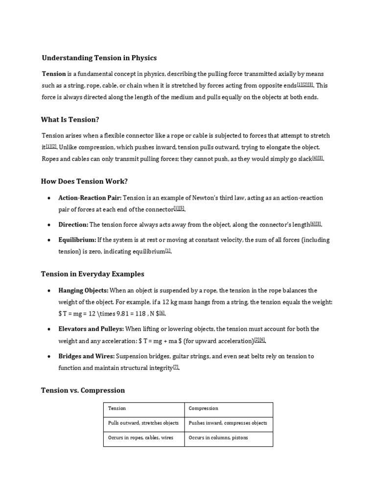 Understanding Tension in Physics | PDF | Tension (Physics) | Force