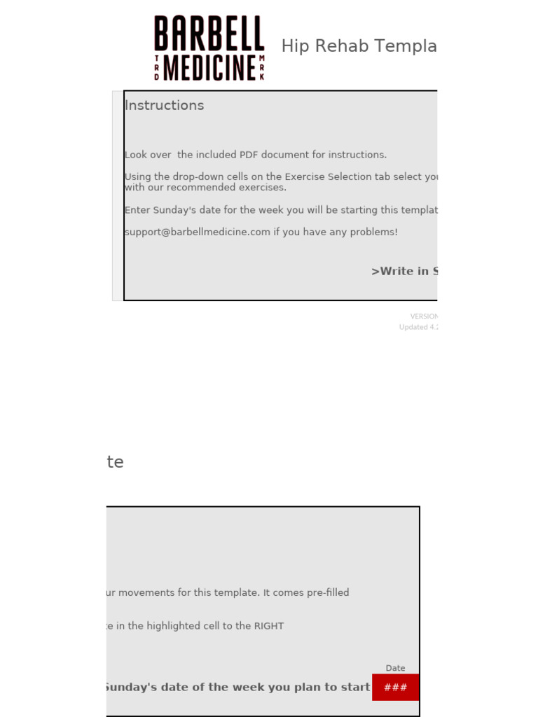 Hip Rehab Template V1.0 | PDF