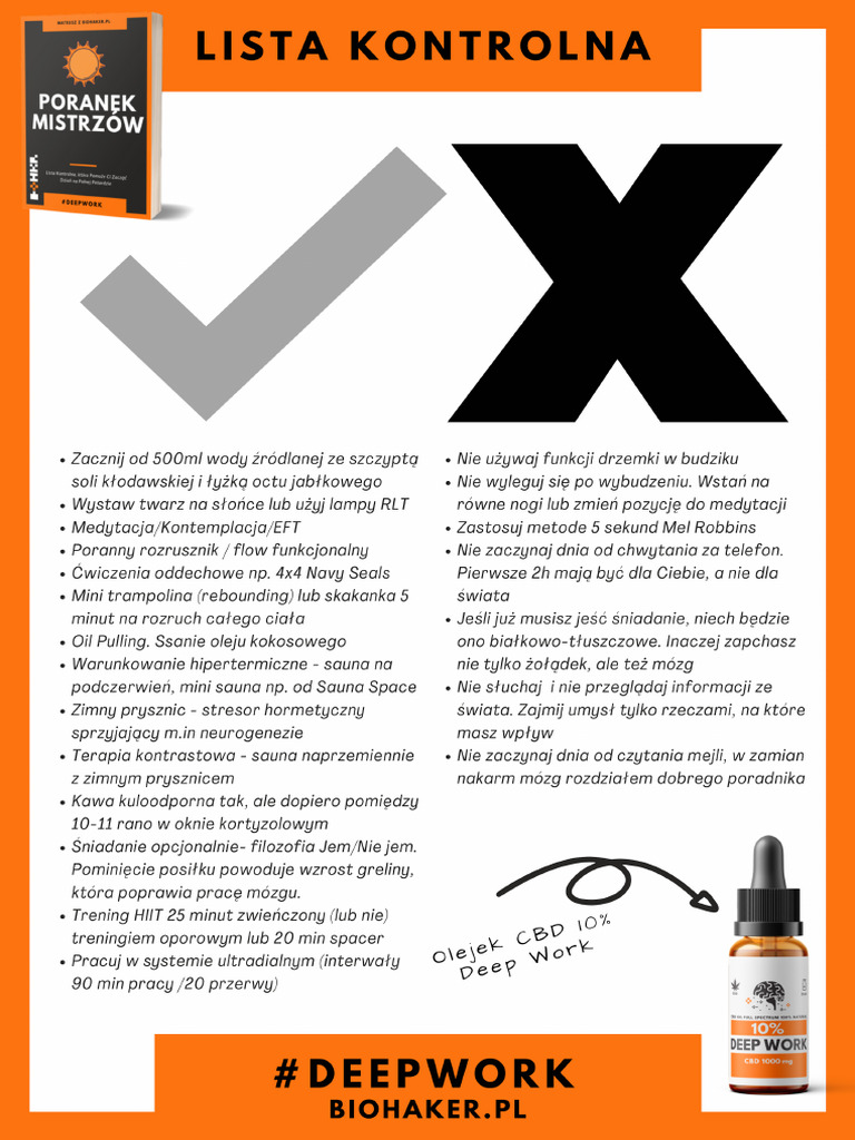 Lista Kontrolna DEEP WORK | PDF