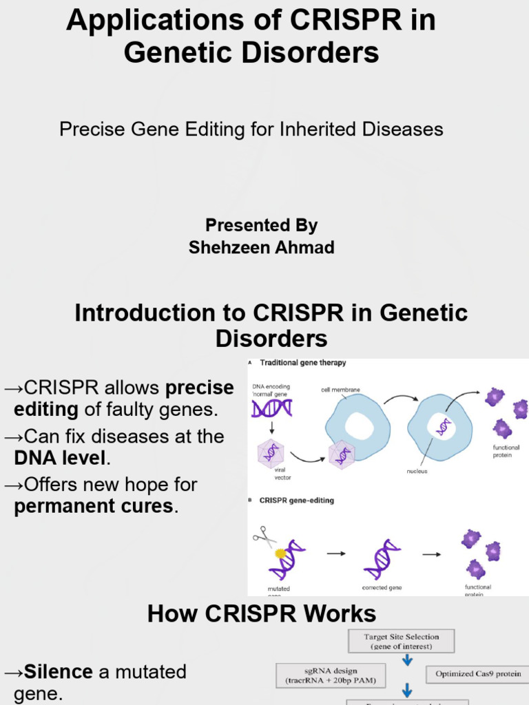 Applications of CRISPR in Genetic Disorders | PDF