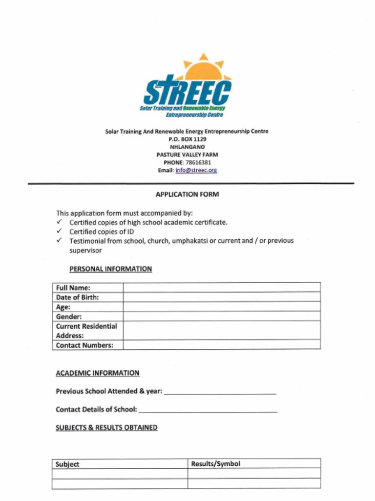 Application Forms | PDF