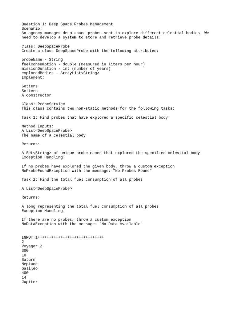 Question 1 Deep Space Probes Mana | PDF