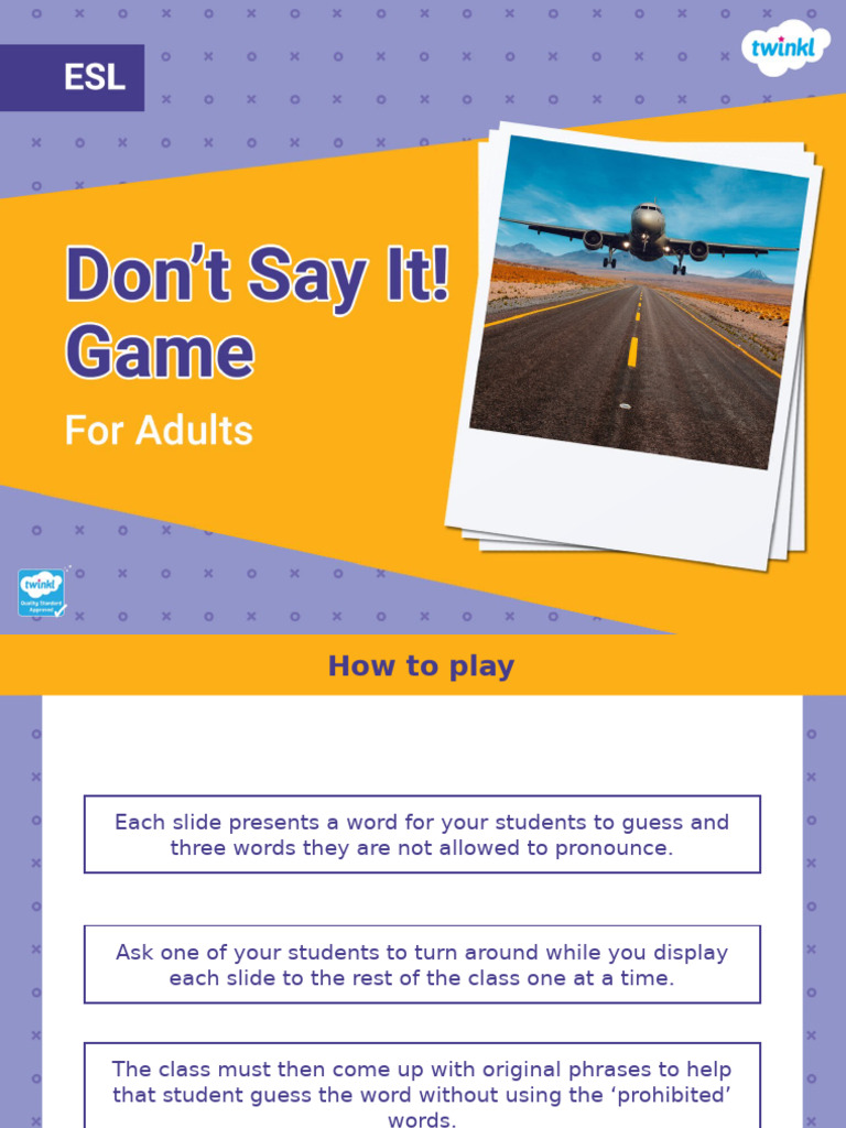 T 1713175822 Esl Dont Say It Game Adults A2 b1 Ver 2 | PDF