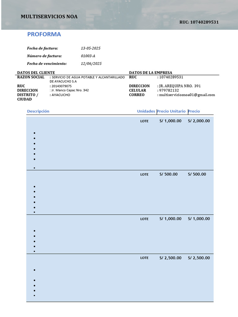 Proforma 2025-003a | PDF