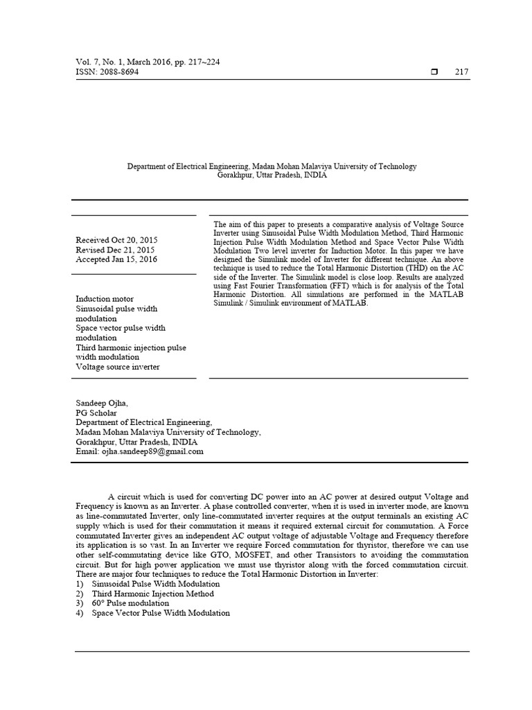 Close Loop VF Control of Voltage Source Inverter U | PDF | Power Inverter | Amplitude