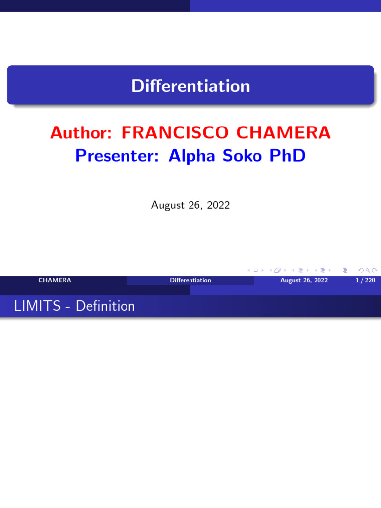 Presentation Differentiation | PDF | Continuous Function | Asymptote