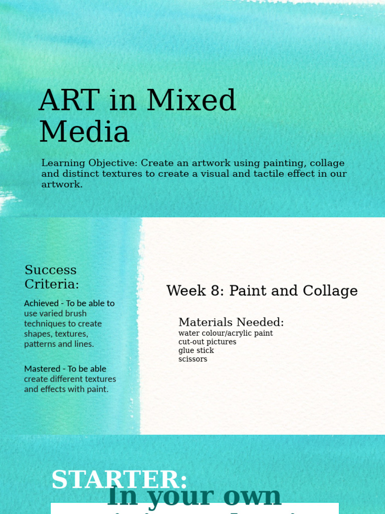 Week 8 ART in Mixed Media | PDF