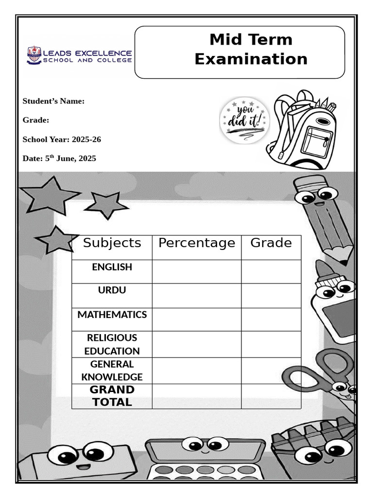Report Card Preschool 2025-2026 | PDF