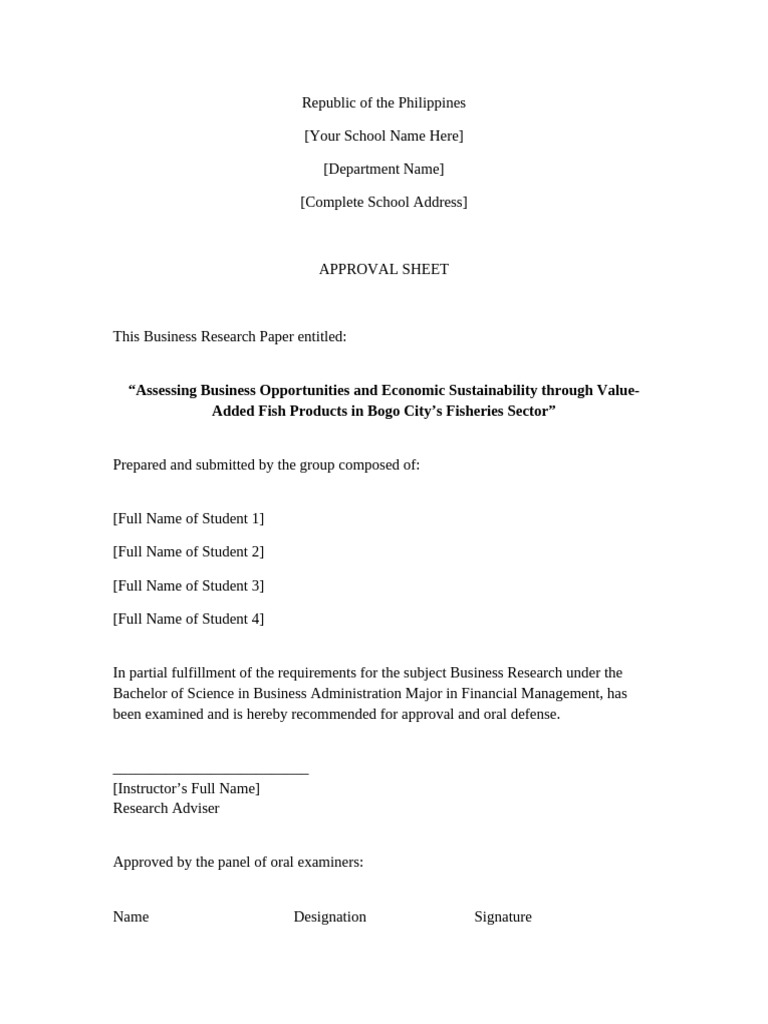 Approval Sheet Business Research | PDF