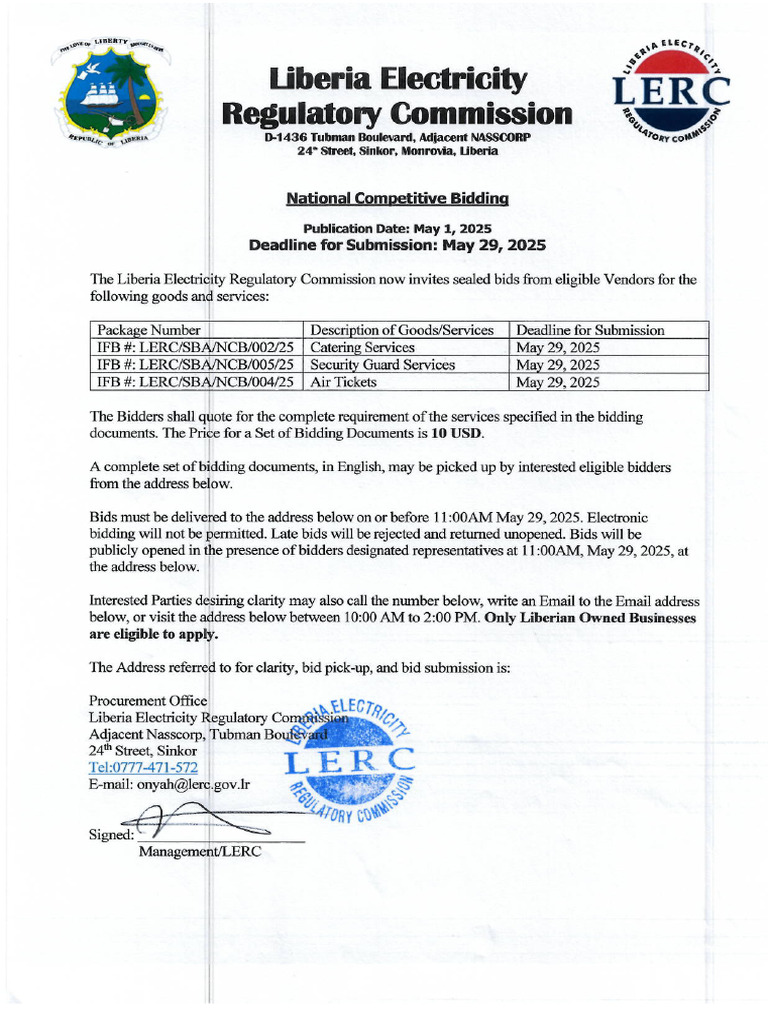 LERC National Competitive Bid | PDF