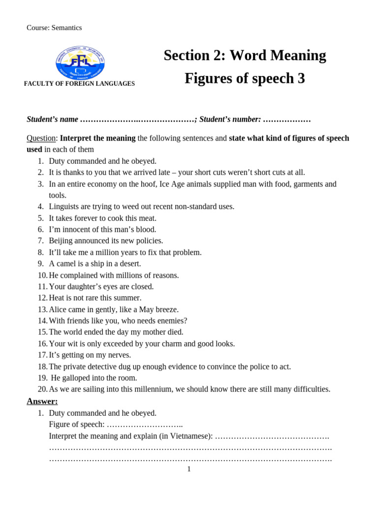 Figures of Speech Interpretation Guide | PDF