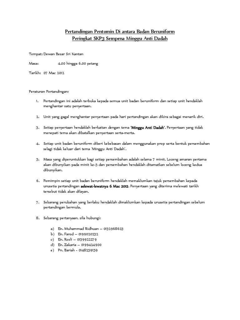 An Pentomin Di Antara Badan Beruniform | PDF