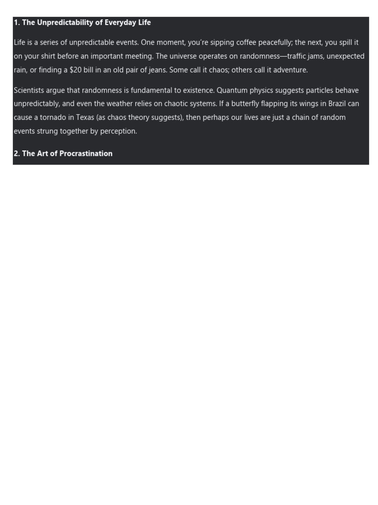 The Unpredictability of Everyday Life | PDF | Dream | Artificial Intelligence