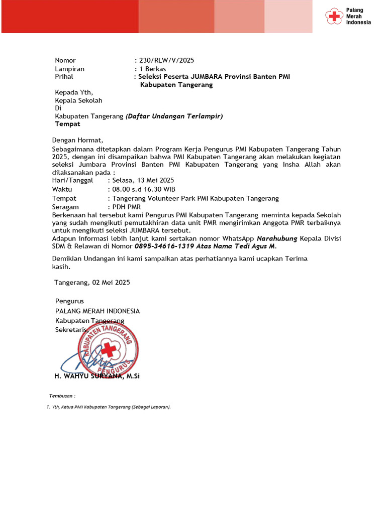 Seleksi Jumbara PMR Banten 2025 | PDF