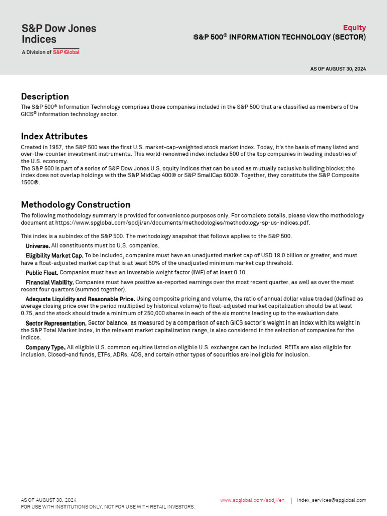 S&P 500 Information Technology Overview | PDF | Stock Market Index ...