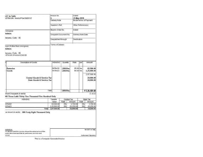 Invoices Batteries | PDF