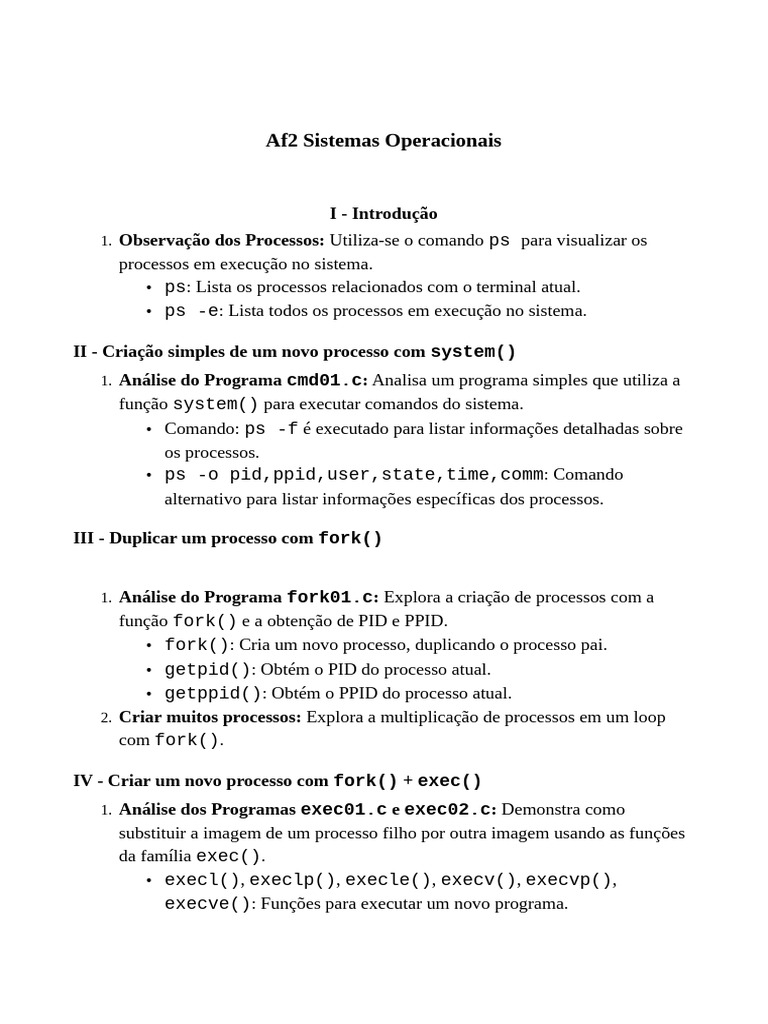 Af2 Sistemas Operativos | PDF | Shell (informática) | Sistema operacional