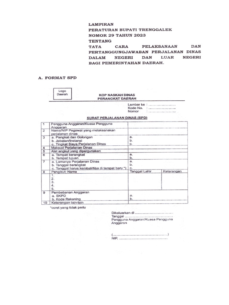 Lampiran Perbup Nomor 29 Tahun 2023 | PDF